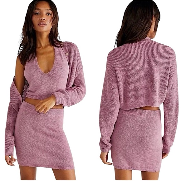 Free People | Skirts | Free People Fp Beach Cherry Bomb Sweater Skirt ...